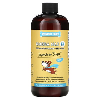 Wonder paws, superhero drops for dogs, omega max 3x, wild alaskan ...