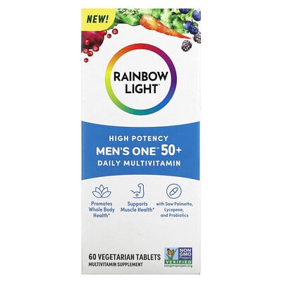 Rainbow light, men's one 50+ daily multivitamin, high potency, 60 ...