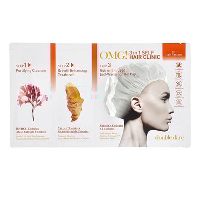 Double dare, omg! 3-in-1 self hair clinic, for hair restore, 3 step kit ...