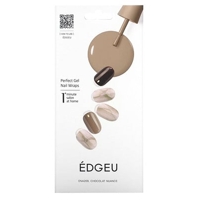 Edgeu, perfect gel nail wraps, ent 209 chocolat nuance, 19 piece set oleh Edgeu - Kuku - Try and ...