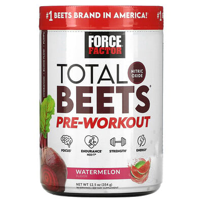 Force factor, total beets®, pre-workout, watermelon, 12.5 oz (354 g) by ...