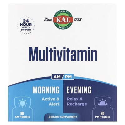 Kal, multivitamin, morning & evening, 2 pack, 60 tablets each de Kal ...