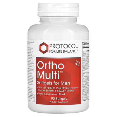 Protocol for life balance, ortho multi, softgels for men, 90 softgels ...