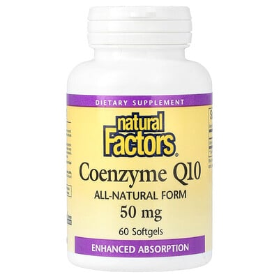 Coenzyme q10, 50 mg, 60 softgels by Natural factors : review - Vitamins ...