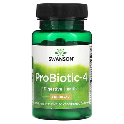 Probiotic-4, 3 billion cfu, 60 veggie embo caps ap by Swanson : review ...