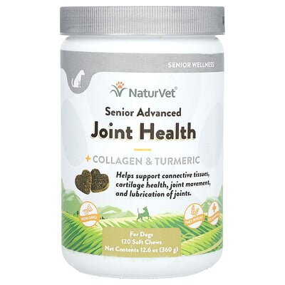Senior advanced joint health + collagen & turmeric, for dogs, 120 soft ...