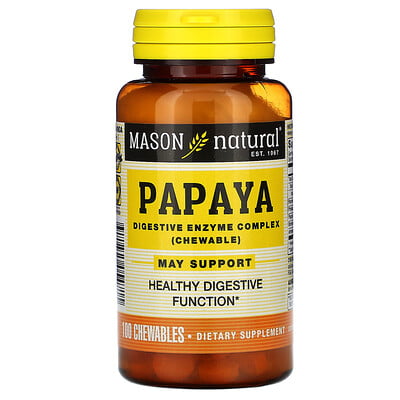 Papaya, digestive enzyme complex, 100 chewables by Mason natural ...