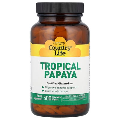 Tropical papaya, 500 chewable wafers by Country life Reviews - Vitamins ...