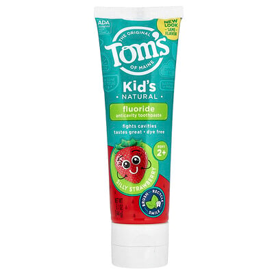 Kid's natural fluoride anticavity toothpaste, ages 2+, silly strawberry ...