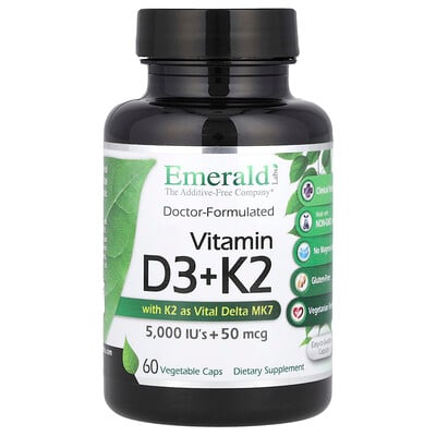 Vitamin d3 + k2, 60 vegetable caps by Emerald laboratories Reviews ...