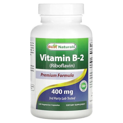 Vitamin b-2 (riboflavin), 400 mg, 120 vegetarian capsules by Best ...