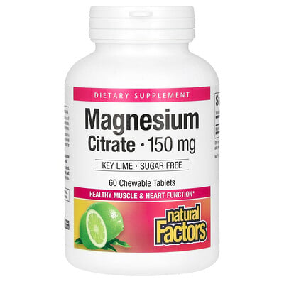 Magnesium citrate, key lime, 150 mg, 60 chewable tablets by Natural ...