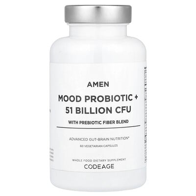 Mood probiotic +, with prebiotic fiber blend, 60 vegetarian capsules by ...
