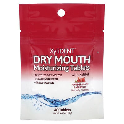 Dry mouth moisturizing tablets with xylitol, pomegranate raspberry , 40 ...