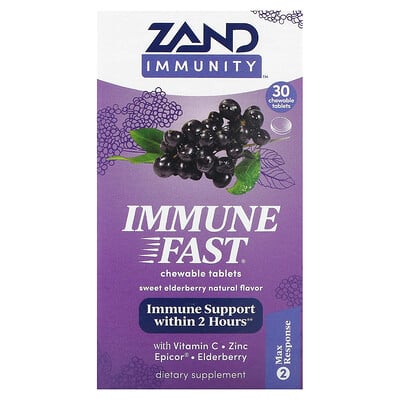 Immunity, immune fast, sweet elderberry, 30 chewable tablets by Zand ...