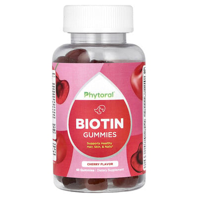 Biotin gummies, cherry , 60 gummies by Phytoral Reviews - Vitamins ...