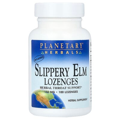 Slippery elm lozenges, unflavored, 100 lozenges by Planetary herbals ...
